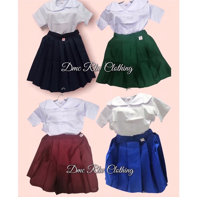 Terno Uniform Palda Blouse No Jumper (4y/o-16y/o) | Shopee Philippines