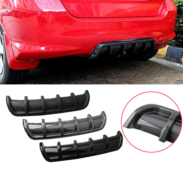 Universal Car Rear Bumper ABS Cover Trim Shark Fin Spoiler Lip Diffuser ...