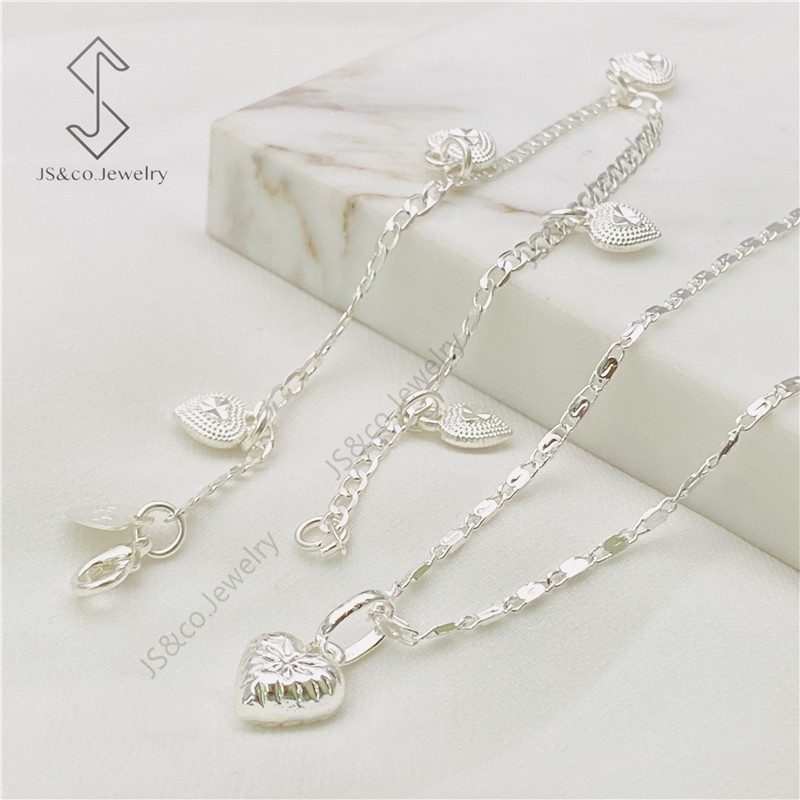 JS&CO jewelry 925 silver 2in1 Pendant Necklace Bracelet set for women ...