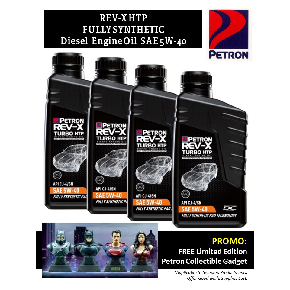 Petron Rev-X HTP Fully Synthetic Diesel Engine Oil SAE 5W-40 (4L with ...