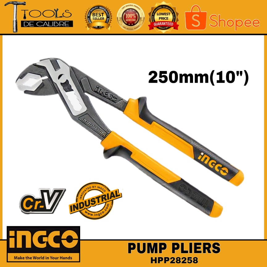 INGCO Quick-Release Water Pump Pliers (10") CR-V HPP28258 | Shopee ...