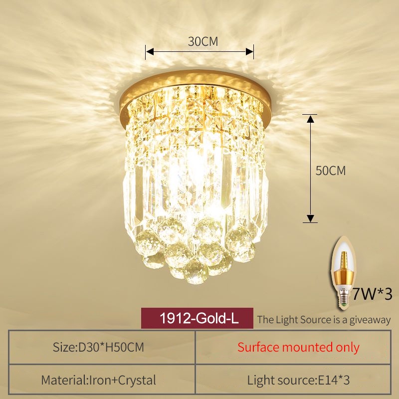 Trazos Modern Led Crystal Ceiling Lamps For Living Room Bedroom Aisle ...