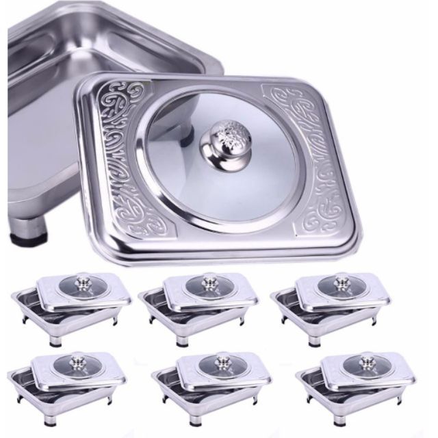 COD 6pcs /set stainless food warmer (34@28@16cm) | Shopee Philippines