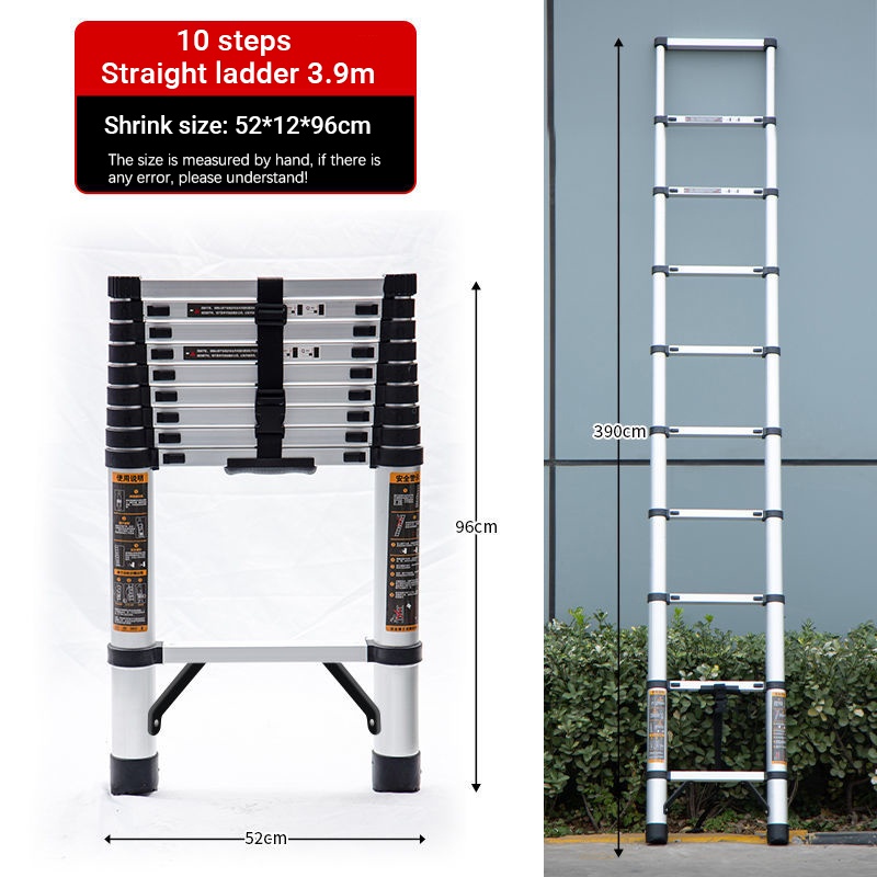 Lifting straight ladder multifunctional telescopic ladder home ladder ...