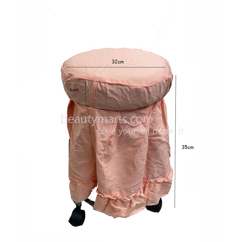 Beauty Stool Cover with Gather Round Cotton Material Facial Stool Chair ...