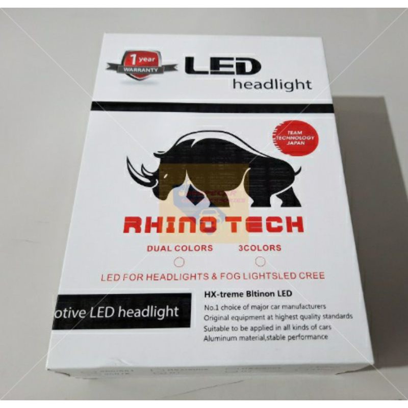 CAR TRI COLOR LED HEADLIGHT (RHINOTECH) | Shopee Philippines