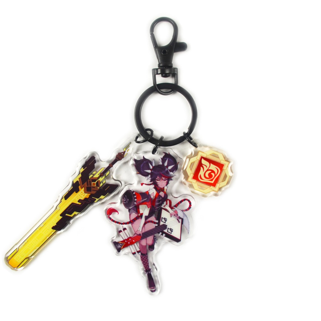 3 in 1 Genshin Impact Keychain Furina Wriothesley Character 3 in1 ...