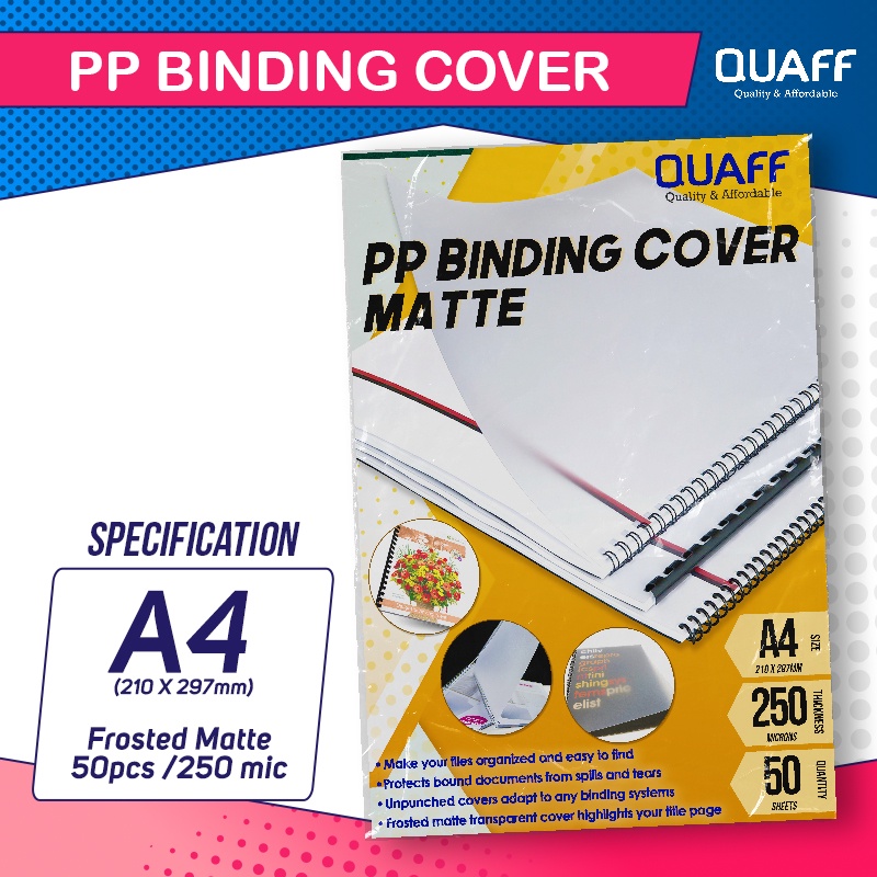 Short/A4/Long QUAFF PVC Binding Cover 200Micron (50pcs) - 250Micron ...