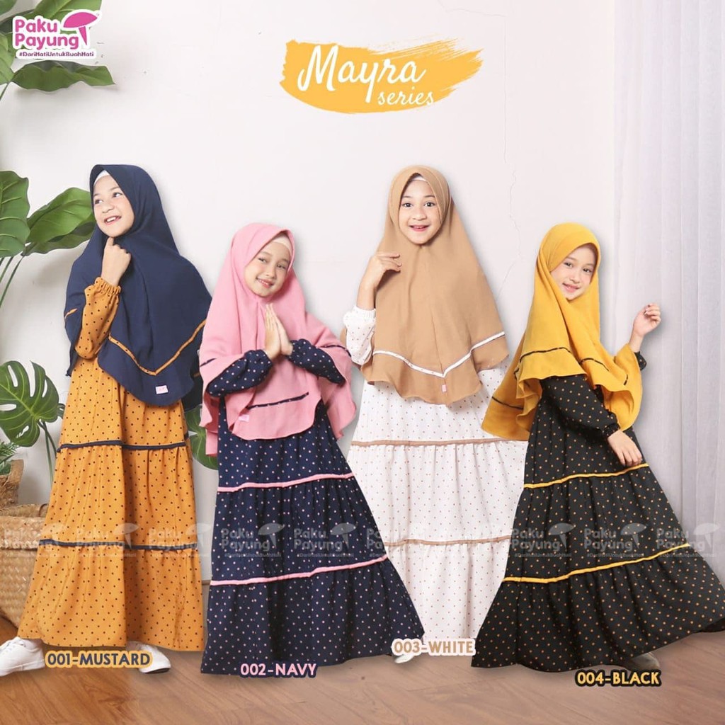 Gamis Polkadot Set Jilbab Teen Girls 7-11th Mayra Series Original By Ppc Paku Payung Club ...