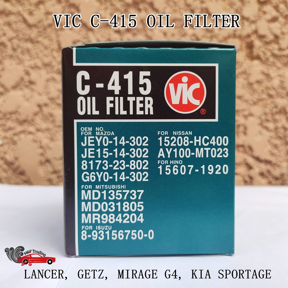 VIC OIL FILTER C-415 (Mirage g4, Getz, Lancer, Sportage) | Shopee ...
