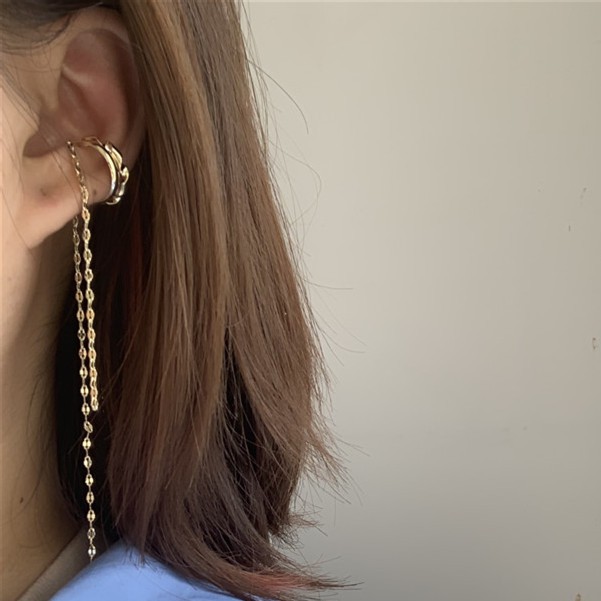 {Wonder-Life} Korean Retro Time Metal Flow Ear Bone Clip Ear Clip-On ...