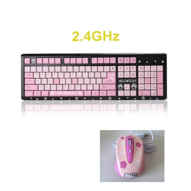 2.4GHz Wireless laptop desktop keyboard computer slim cute pink ...