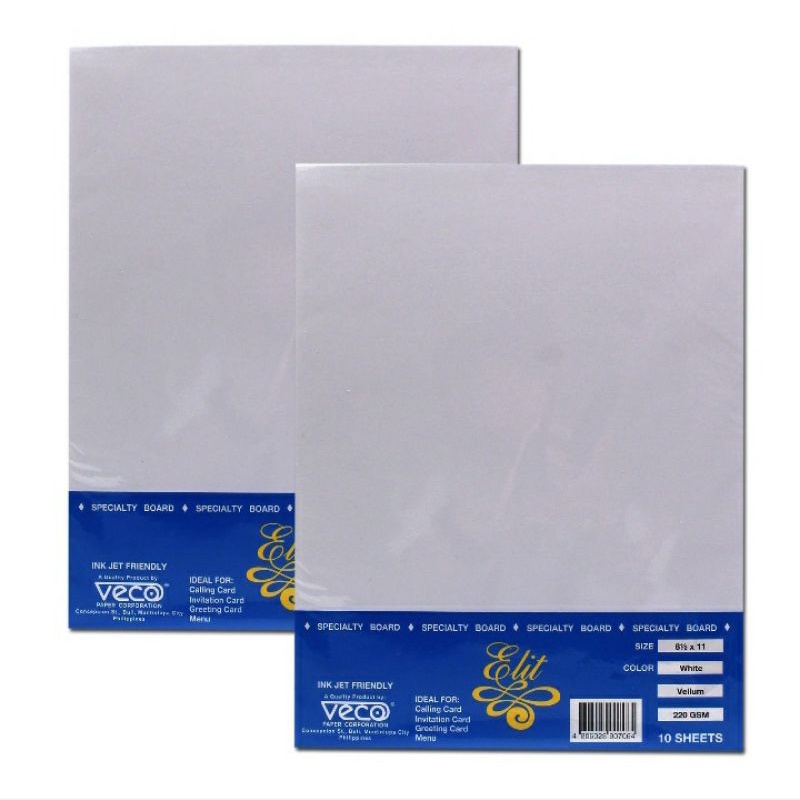 Elit Vellum Specialty Board Paper -- White/Colored 220gsm | Shopee ...