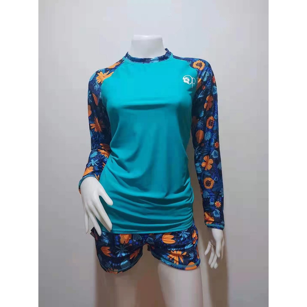 High Quality Fashion Floral OP Rush Guard set w/ Waterproof Cycling ...