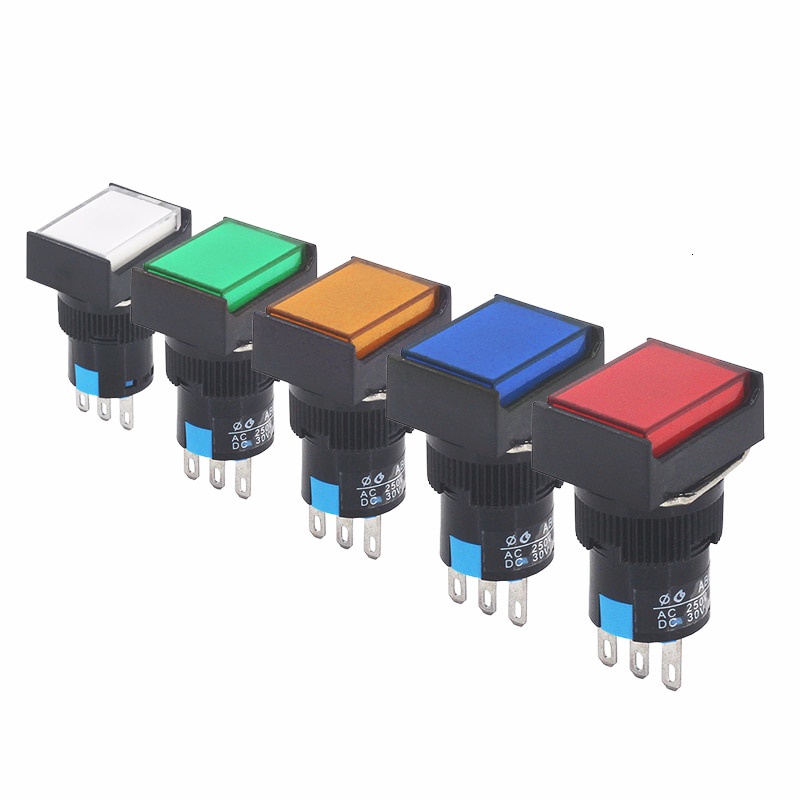 20pcs 16mm 3pin Momentary Rectangular Push Button Switch | Shopee ...