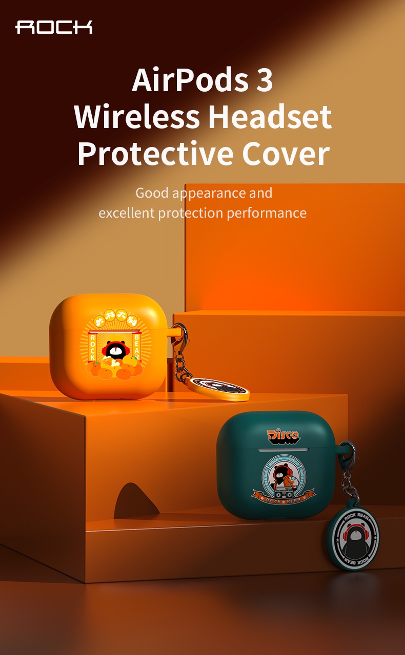 Rock Space ROCK BEAR Case For Airpod 3/Airpod Pro Protection Silicone ...