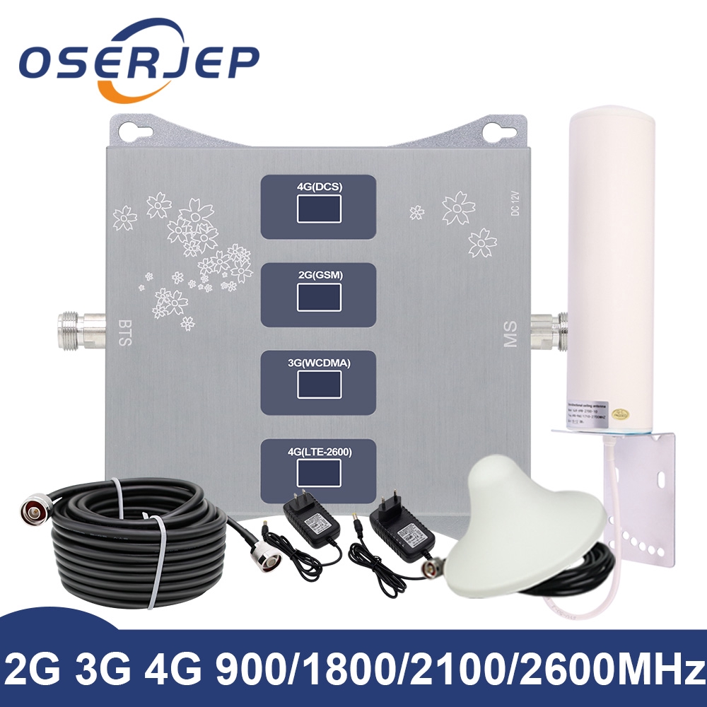 Available Band1/3/7/8 900/1800/2100/2600 Four-Band Signal Repeater 2g 3g 4g DCS WCDMA LTE GSM 4g ...