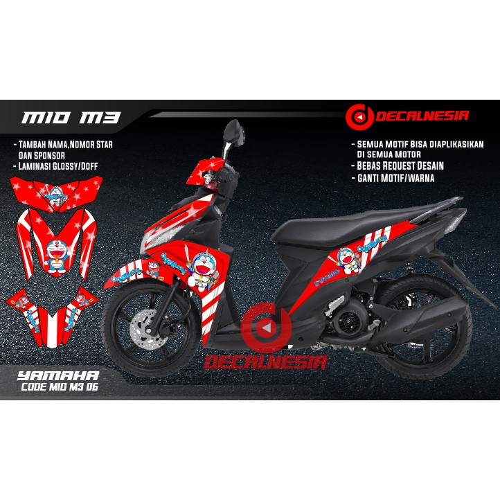 Mio M3 125 Full Body Sticker Decal Doraemon Motif Yamaha Motorcycle ...