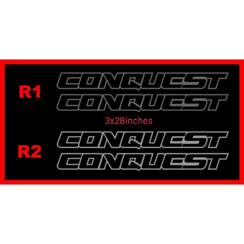 Toyota Hilux Conquest Sticker Decals size 3x28inches | Shopee Philippines