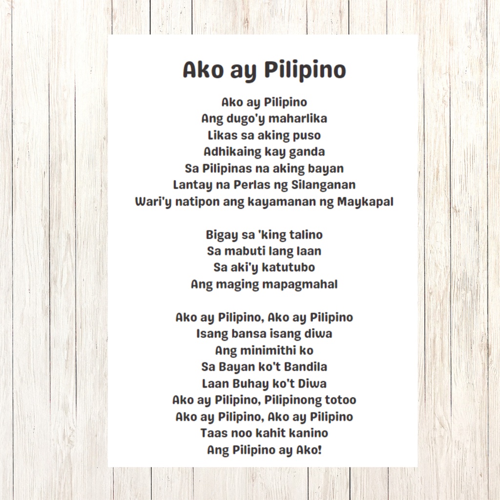 A3 or A4 Tagalog Filipino Set Educational Charts, Poster for kids ...
