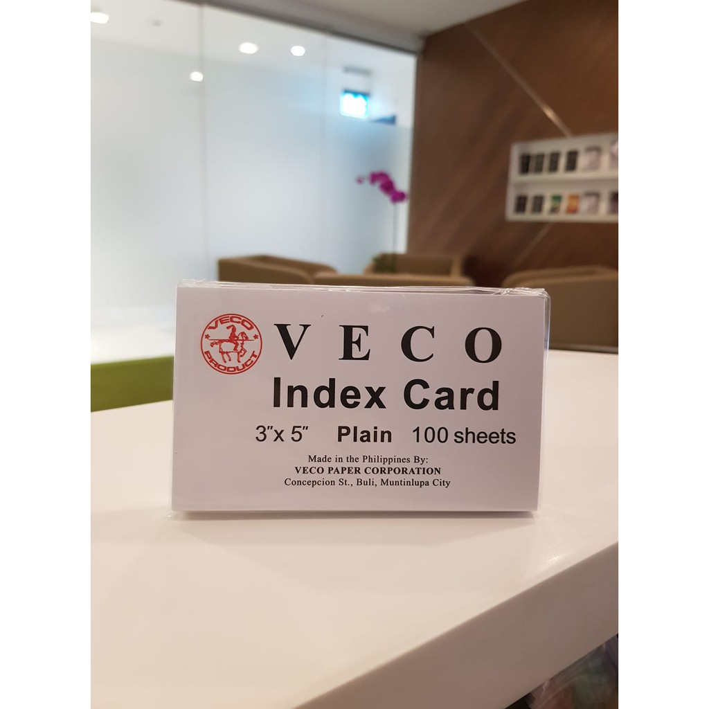 VECO 3×5" Plain/Lined Index Cards (100 sheets) | Shopee Philippines