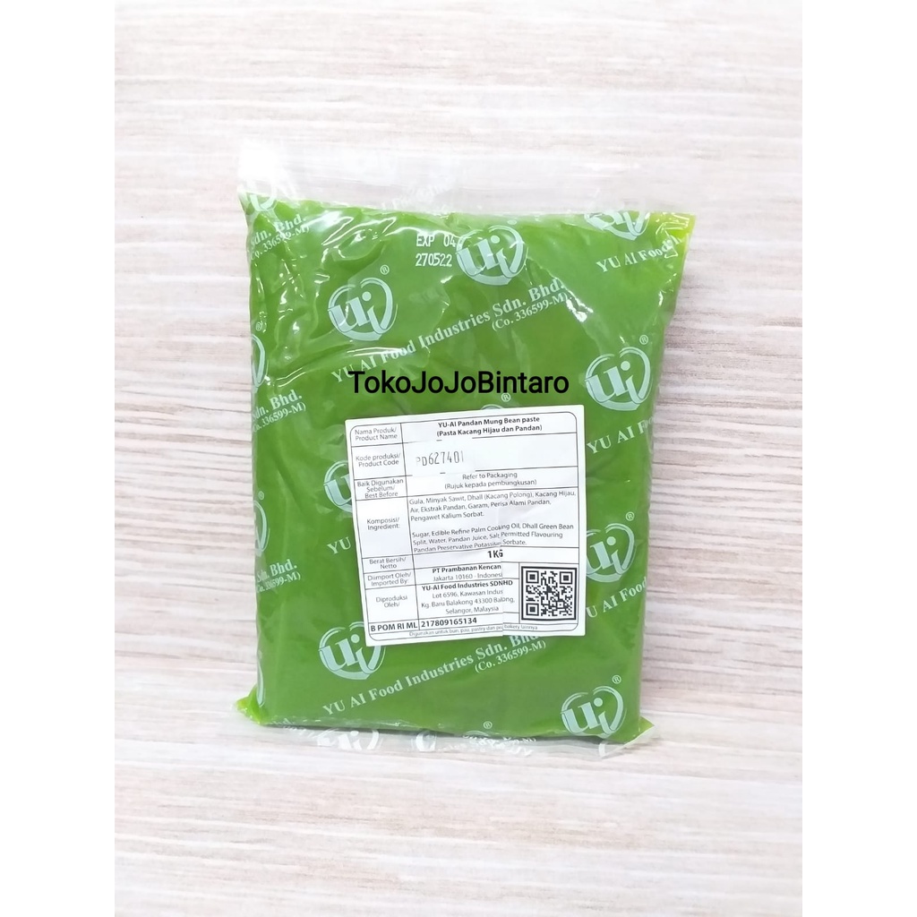 YU-AI PANDAN FILLING 1KG PACKAGING / PANDAN FLAVOR BREAD FILLING 1KG ...