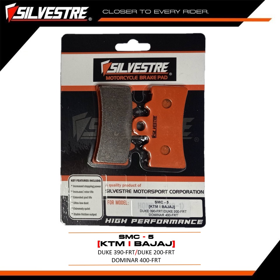 SILVESTRE Brake Pads for KTM Duke, RC, Adventure 200/390 | BAJAJ ...