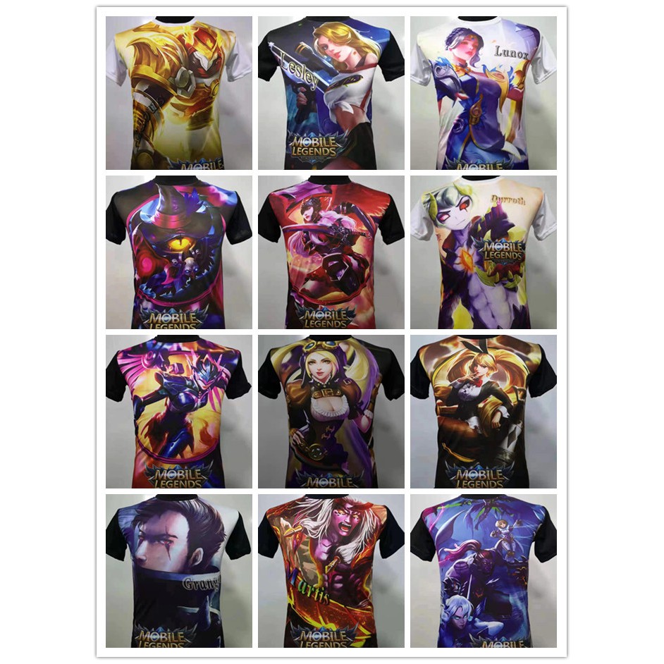 10 DESIGN New Arrival 3D design Mobile Legends Heroes UNISEX free size ...