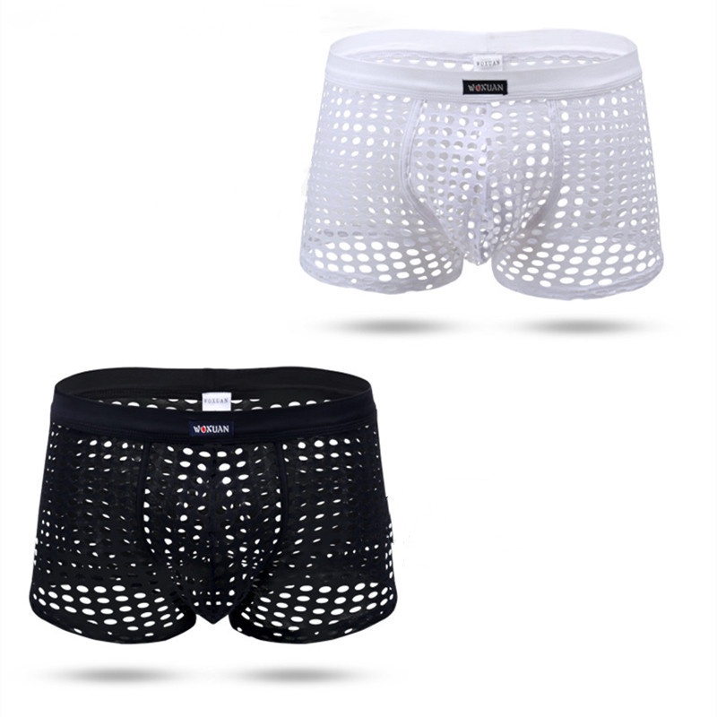 Sexy Men Nylon Mesh Boxers Man Panties Male Gay Shorts Exotic Underwear ...