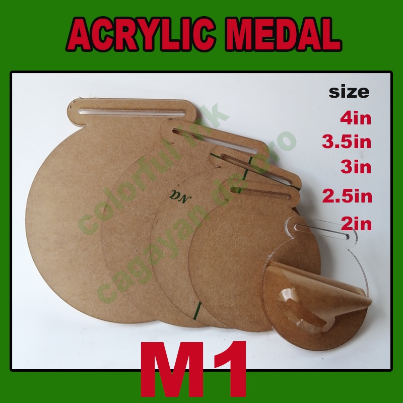 (M1)Blank Acrylic Medal Thickness 3mm , 2in / 2.5in / 3in/3.5in/4in ...