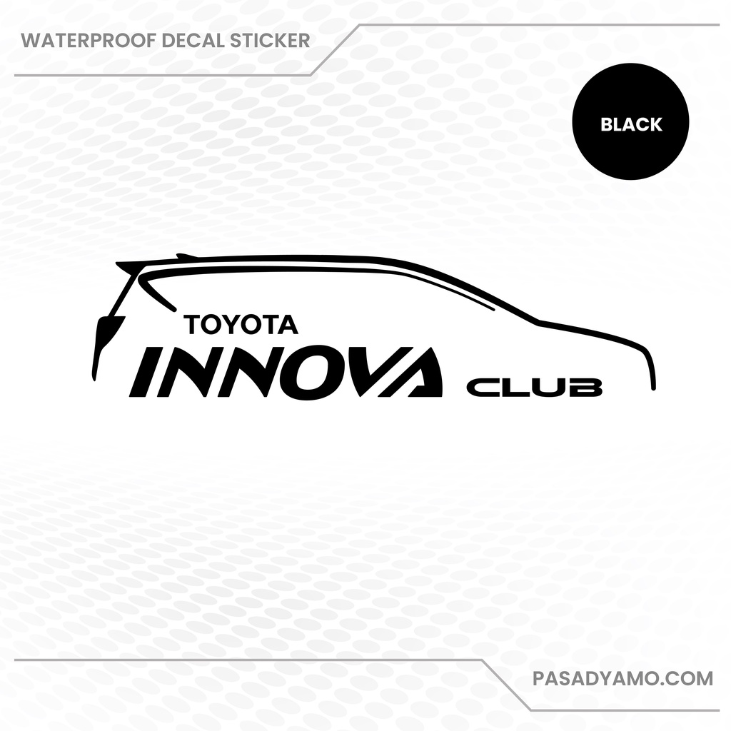 Toyota Innova Club Decal Sticker for Cars Laptops 2.5 inches x 9 inches ...
