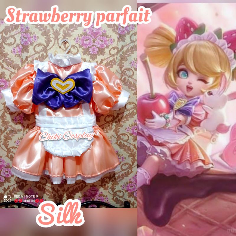 CHANG'E MOBILE LEGENDS COSTUME COSPLAY STRAWBERRY PARFAIT | Shopee ...