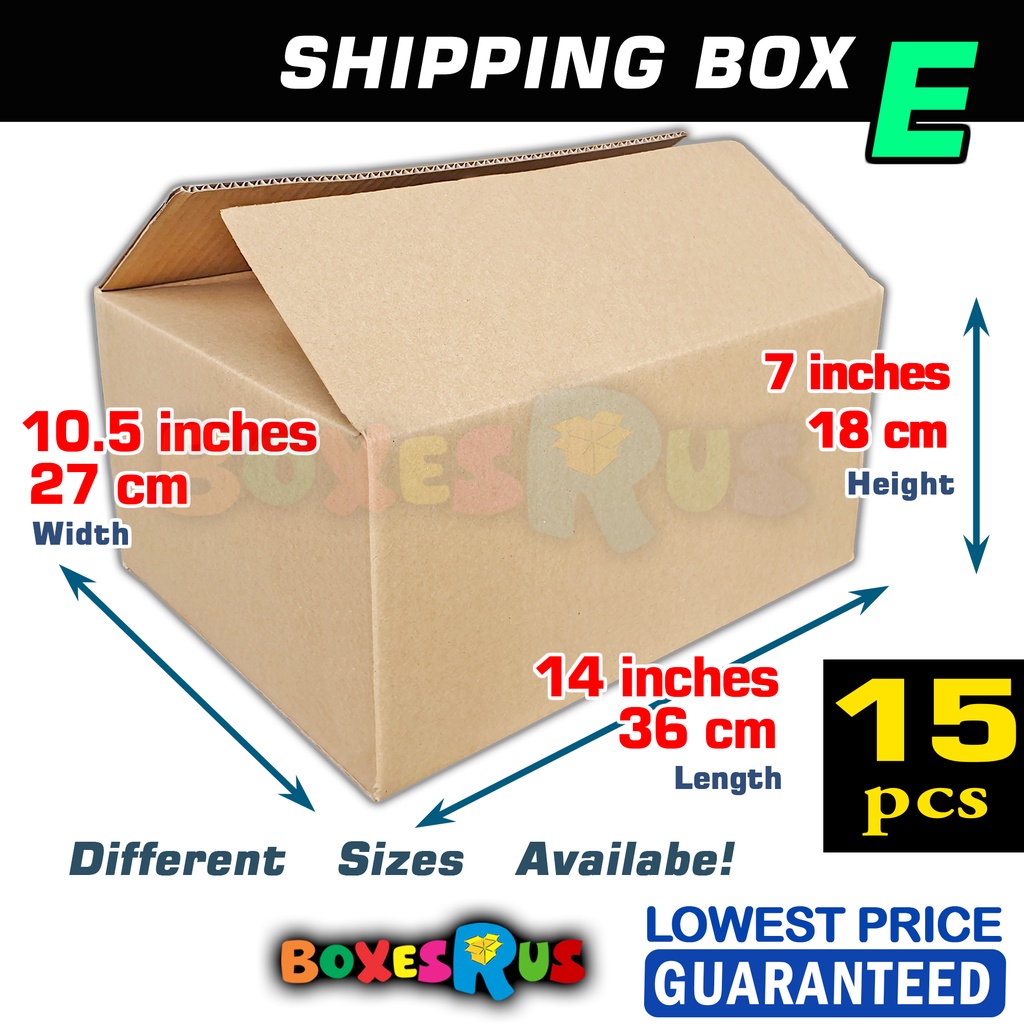 Carton Box 15 pcs Corrugated Shipping box E 14x10.5x7inches by Boxes R ...