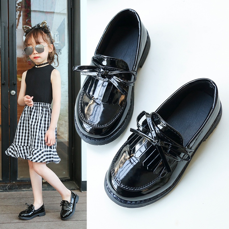 1-12Year Girls Leather Shoes British Style Tassel Party Princess Shoes ...