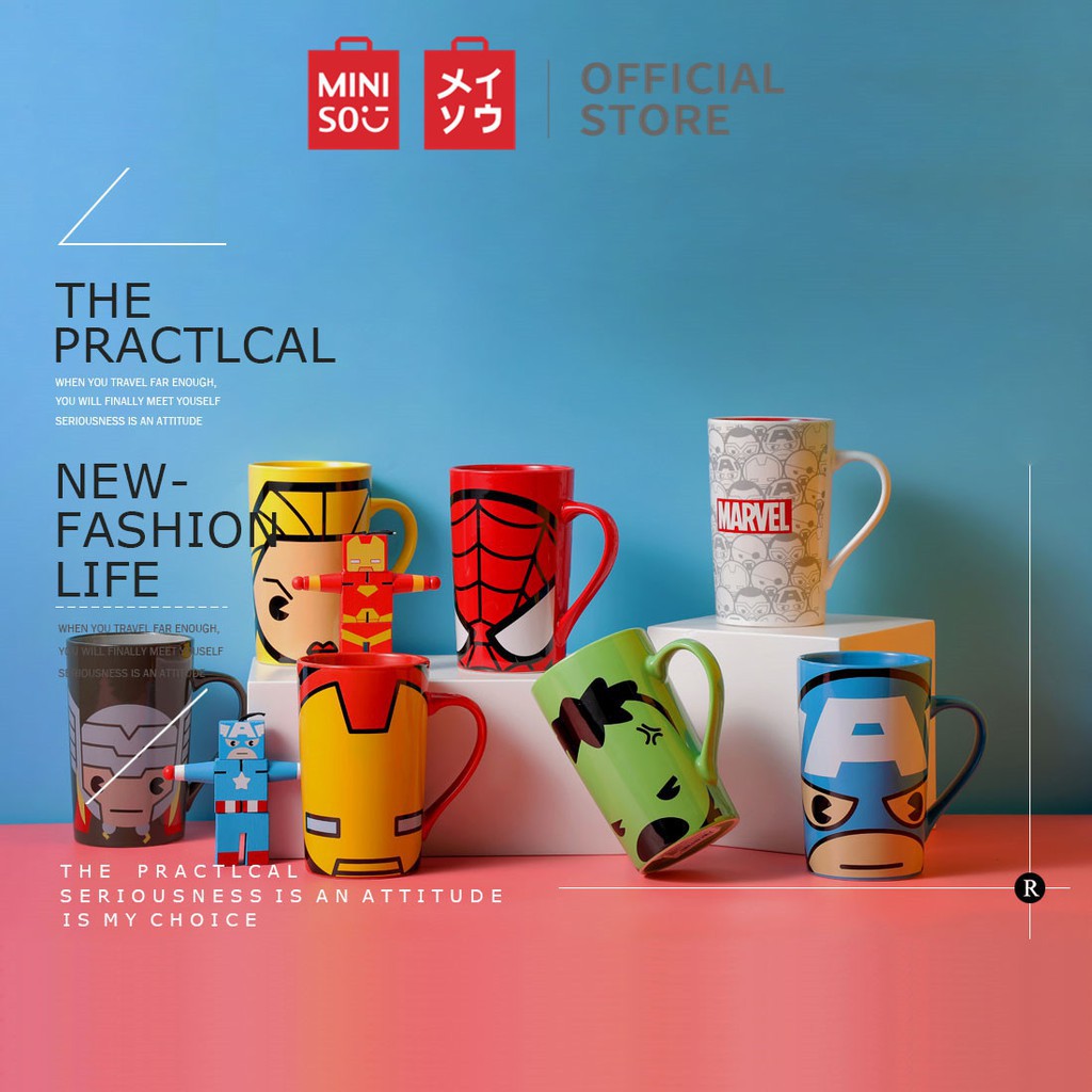 Miniso Marvel Ceramic Cup Mug Cute Character Glass Drinking Milk Coffee ...