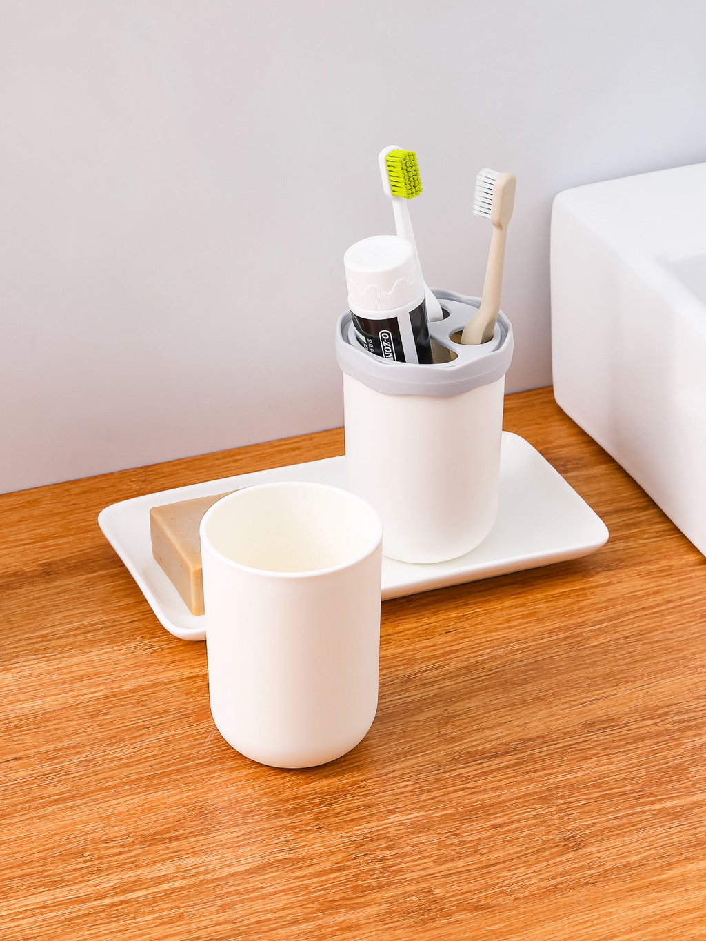MINISO Tooth Kit Toothbrush Mug Off-white | Shopee Philippines