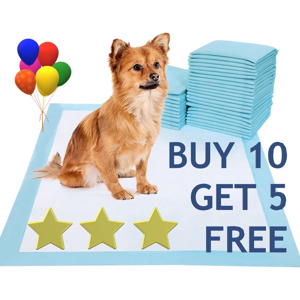Dog Potty Training Pads Pet Wee Pee Poop Pads 10 + 5 | Shopee Philippines