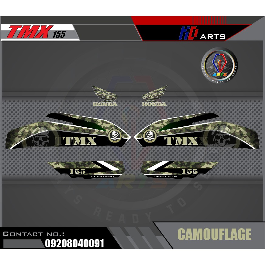 TMX 155 Decals "Camouflage" : Customized Motorcycle Decals, Laminated ...