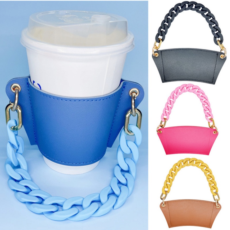 SUGAW PU Leather Coffee Cup Holder Tumbler Case Holder Bag Water Bottle ...