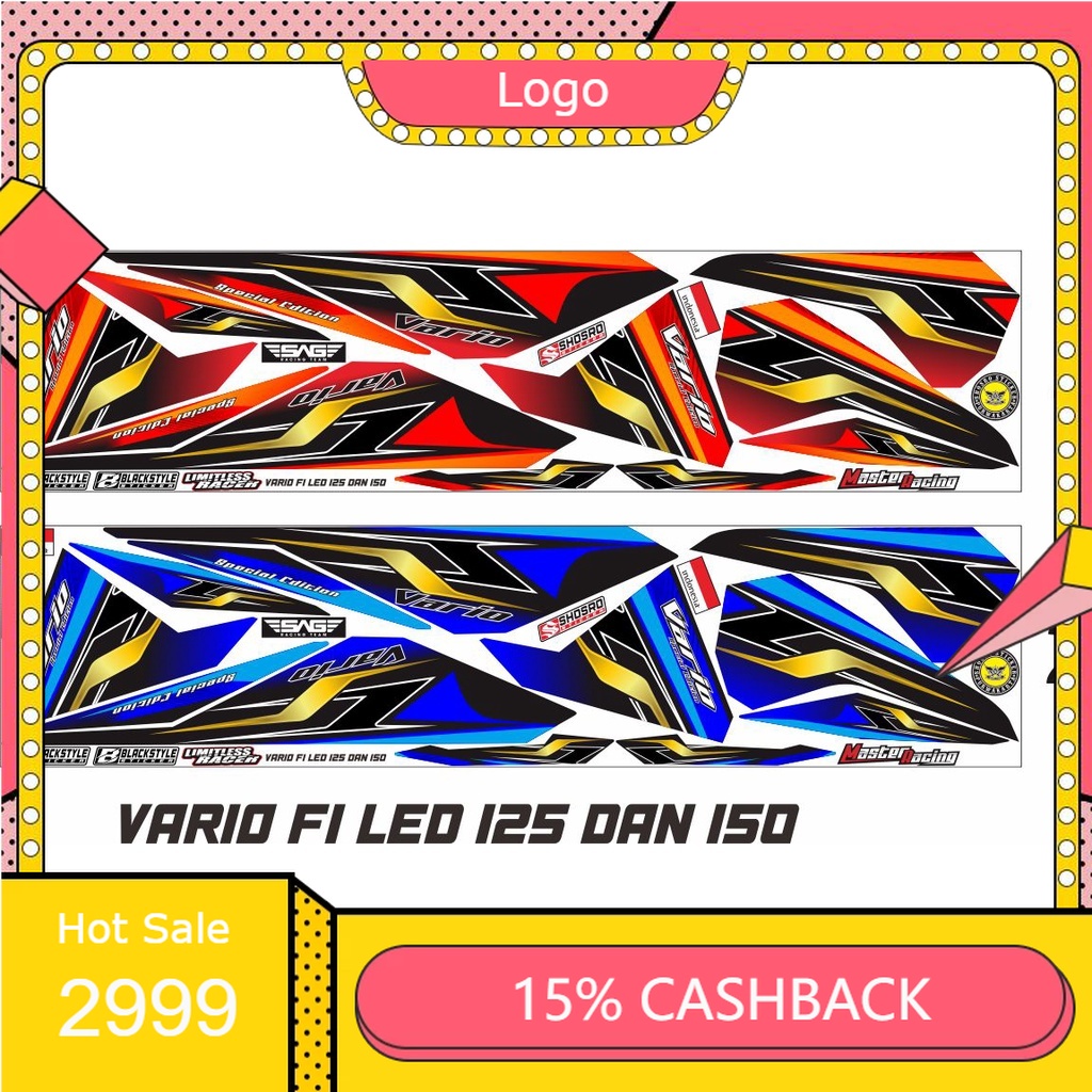 KAFA STICKER VARIATION STRIPING CUSTOM MOTORCYCLE HONDA VARIO FI LED ...