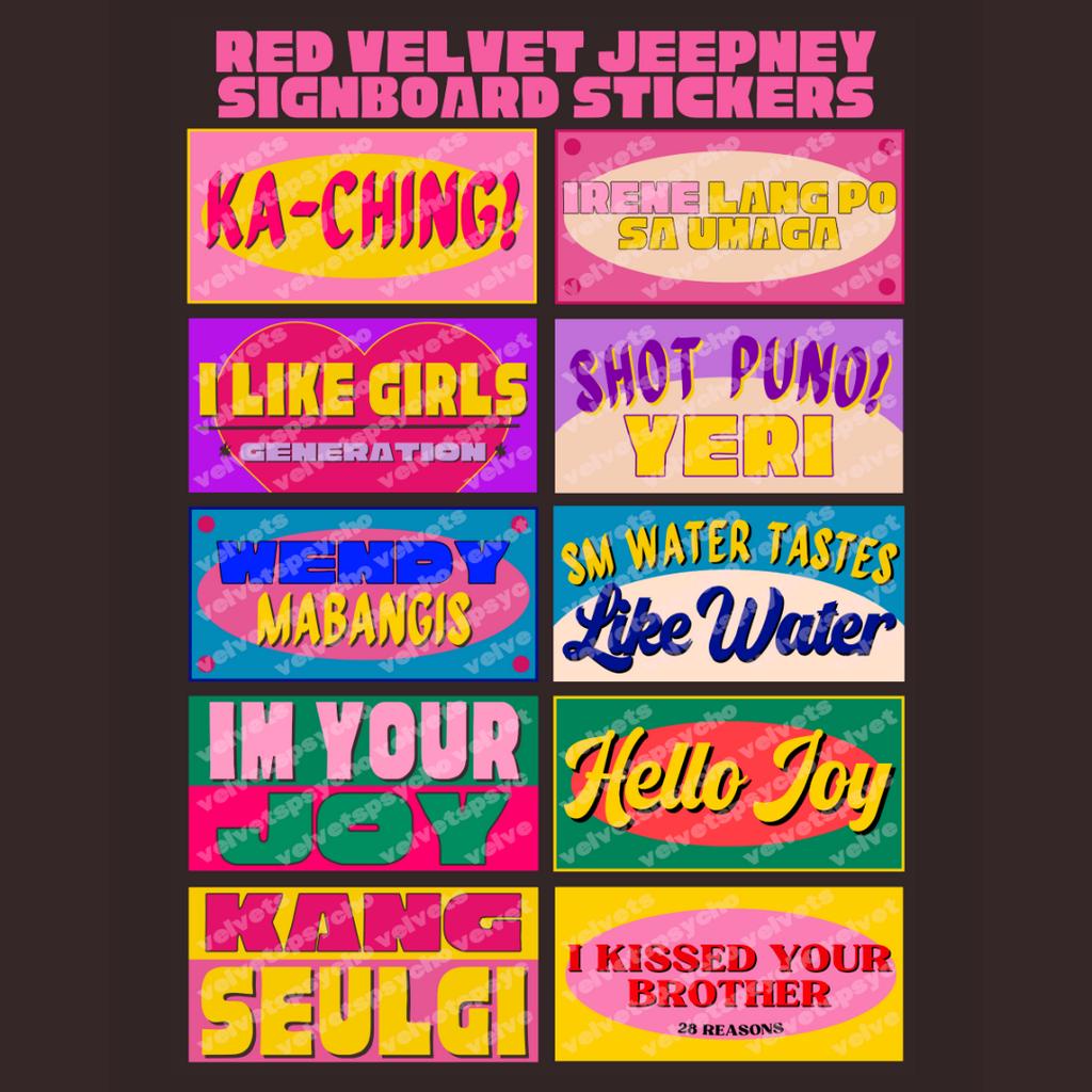 Red Velvet Jeepney Signboard Inspired Stickers (READ DESCRIPTION ...