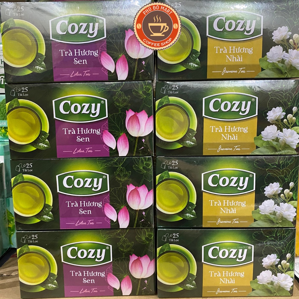 (C0MBO) Cozy Tea Bags with Lotus and Jasmine Fragrance - Box of 50g (25 ...