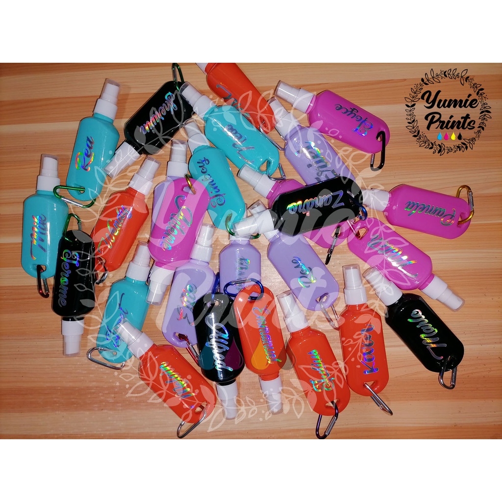 Solid Color Customized Alcohol Spray Bottle Keychain (decal stickers ...