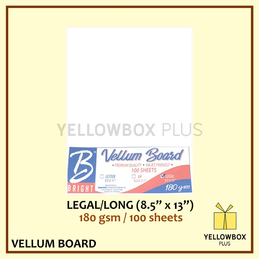 100pcs White Vellum Board Paper A4 letter Long Legal size 180 gsm 220 ...