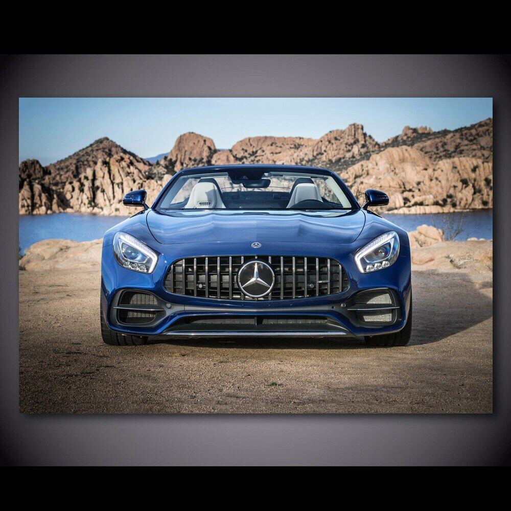 Picture Supercar AMG GT R F Blue Car wall Art canvas decoration poster ...
