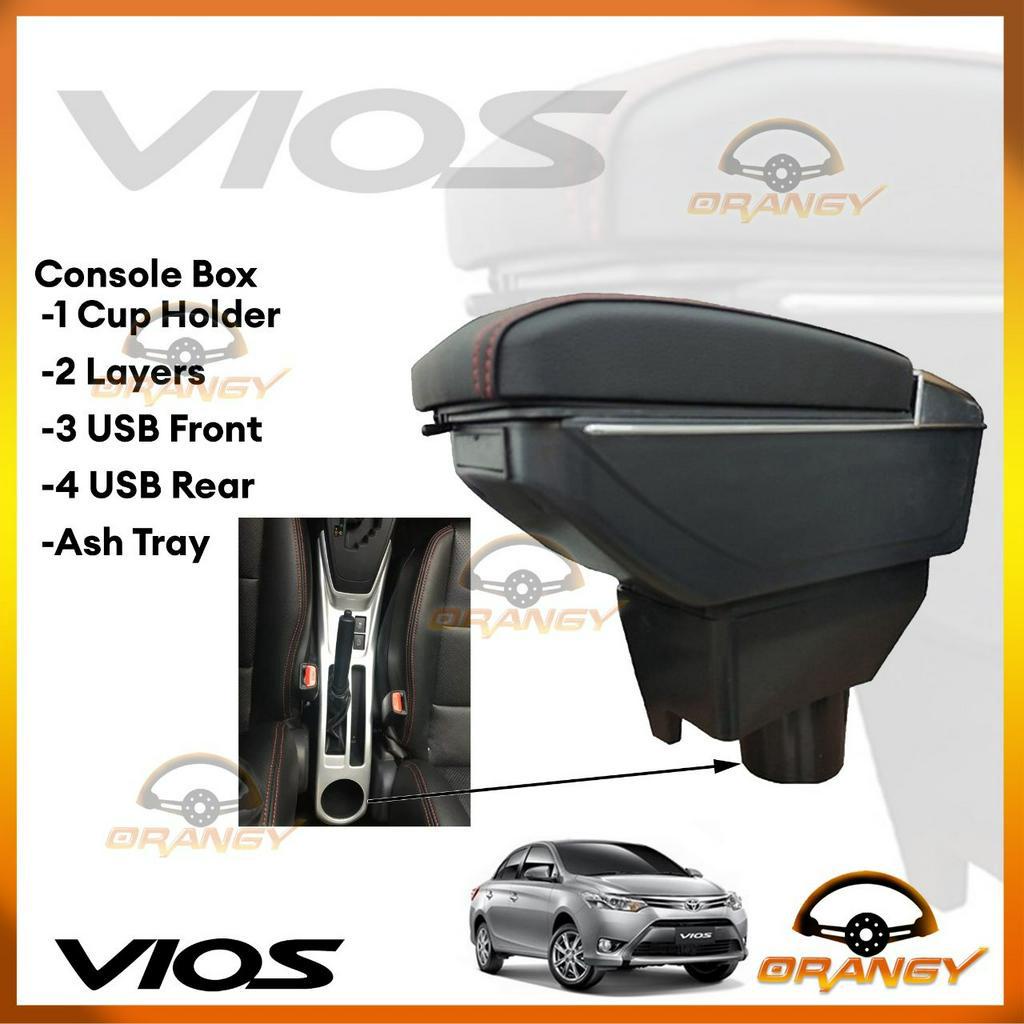 Toyota Vios 2014 to 2018 Console Box Premium Car Armrest Double Layer ...