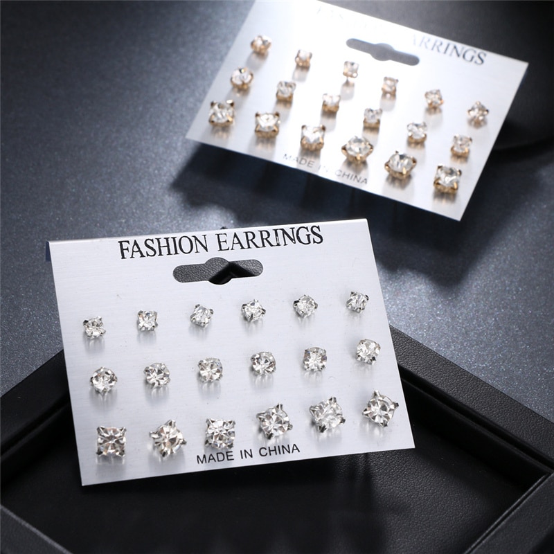 Fashion Simple Stud Earrings Set Square Geometric Earrings 2019 For ...