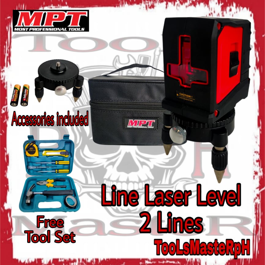 MPT LINE LASER LEVEL 2 LINES MLL205 FREE TOOL SET | Shopee Philippines