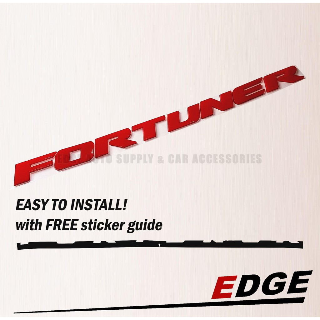 (Red Large) 2.6cm x 5cm Toyota Fortuner Hood StickOn Emblem | Shopee ...