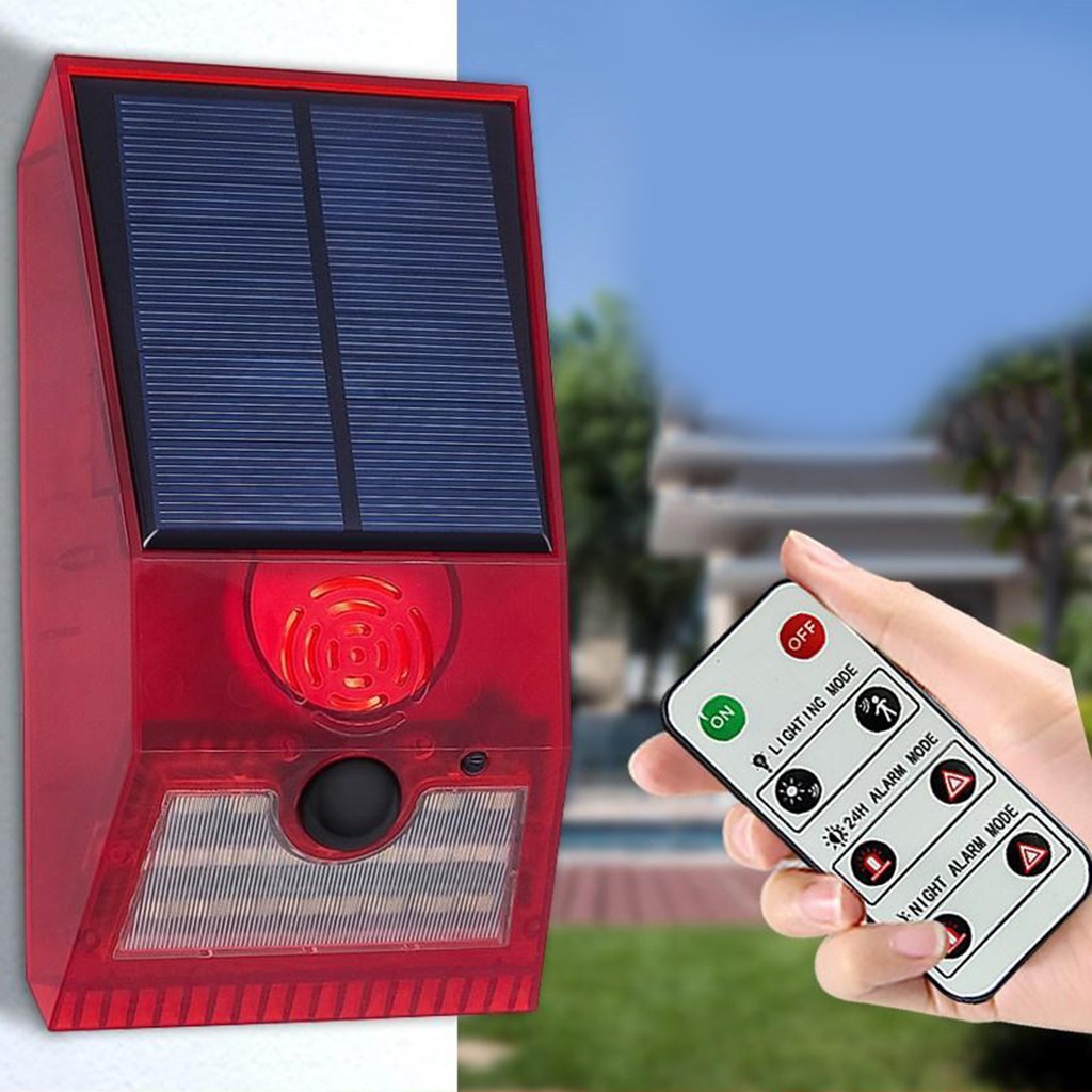 Solar Sound Alarm Light Alarm Motion Sensor, Strobe Warning IP65 ...